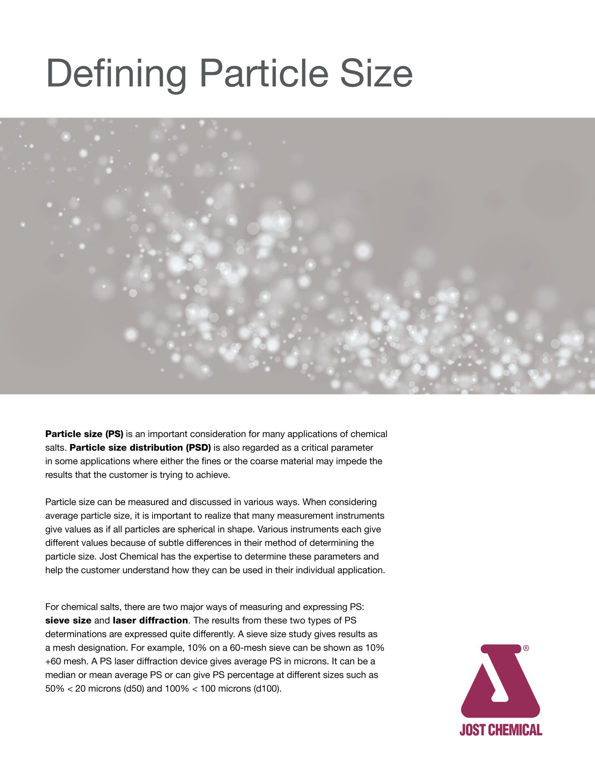 Defining Particle Size - Jost Chemical Co.